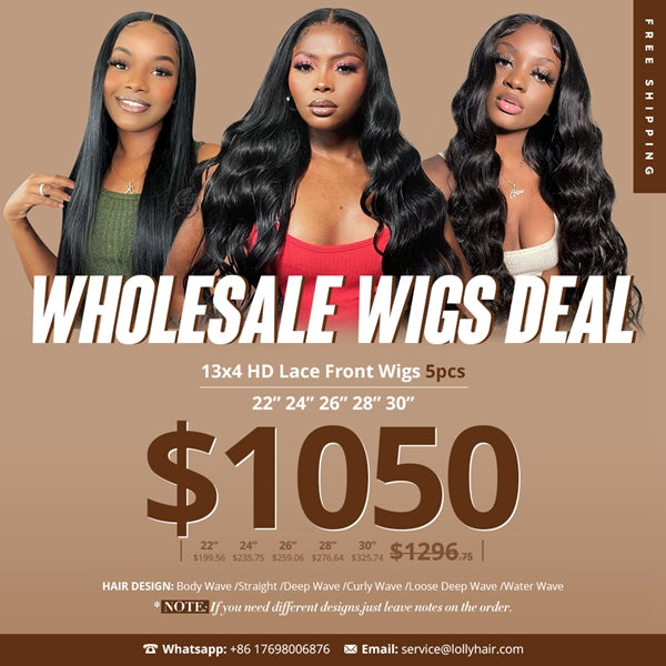 $1050 Wholesale Human Hair Wigs Pack Deal 13x4 HD Lace front Wig 22 24 – LollyHair
