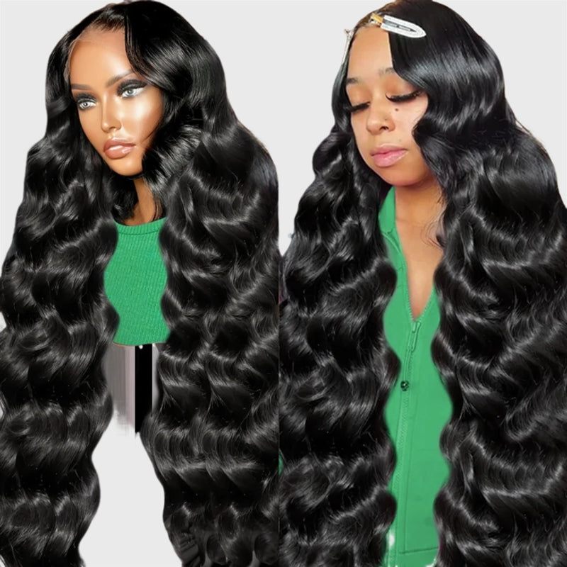 40 Inch Body Wave 13x6 HD Lace Front Wigs Pre Plucked Lace Frontal Glu ...