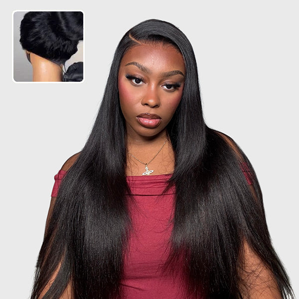 5x5 Ready to Wear Glueless Wig Invisi Drawstring Straight Pre ...