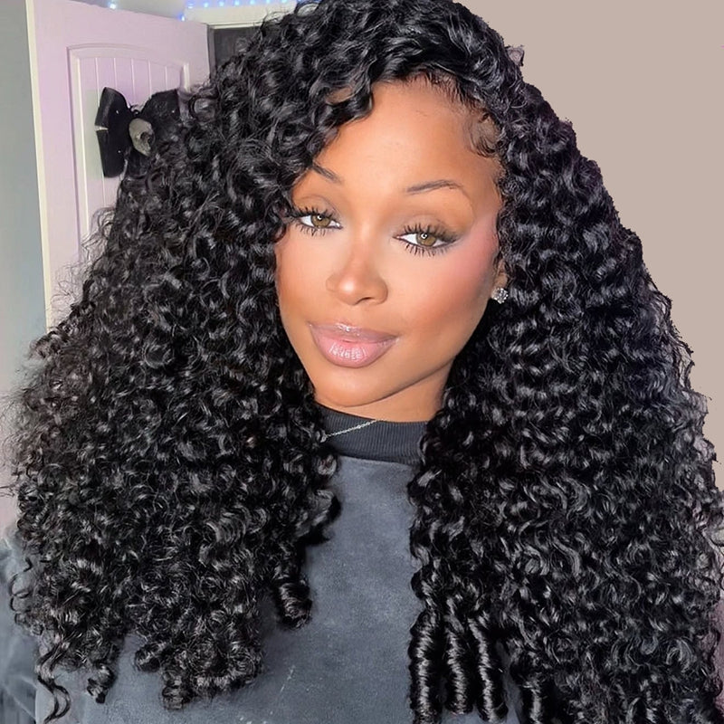 Burmese Curly Half Wig InvisiFit Strap Human Hair Wigs with Spiral End ...