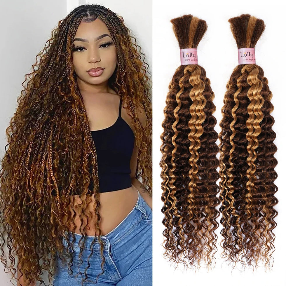 [Ship from US Warehouse] Highlight Bulk Human Hair For Braiding P4 27 ...