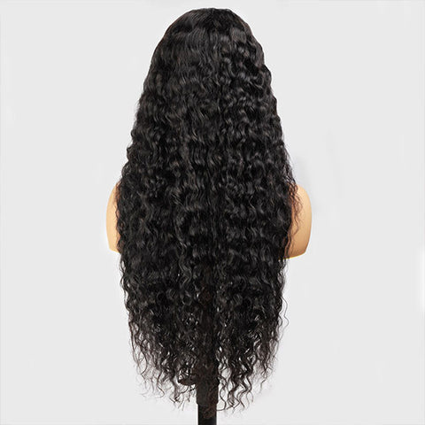 Glueless Deep Wave Closure Wig 4x4 HD Lace Closure Human Hair Wigs Dee ...