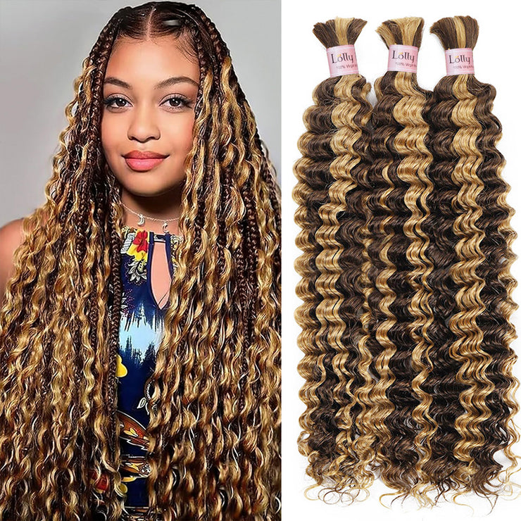 [Ship from US Warehouse] Highlight Bulk Human Hair For Braiding P4 27 ...