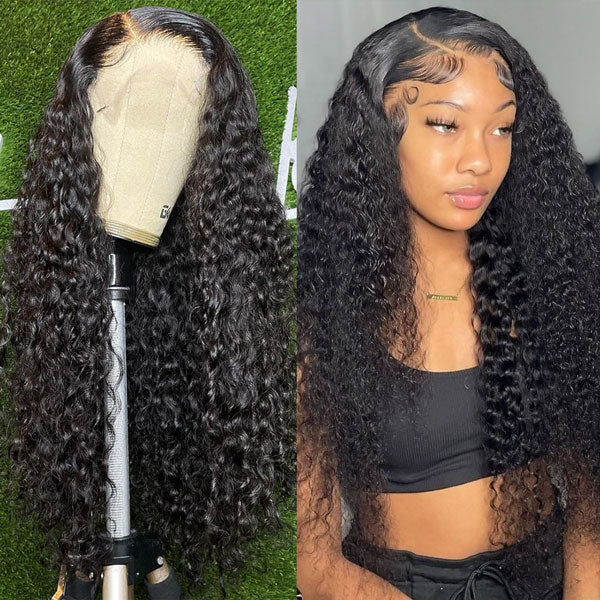40 inch Long Deep Wave Lace Front Wig 13x4 HD Lace Frontal Human Hair ...
