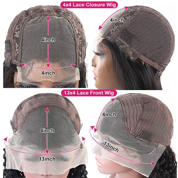 Type 4C Hairline Edges Wigs 30 Inch Curly Wigs 13x4 HD Lace Front Huma ...