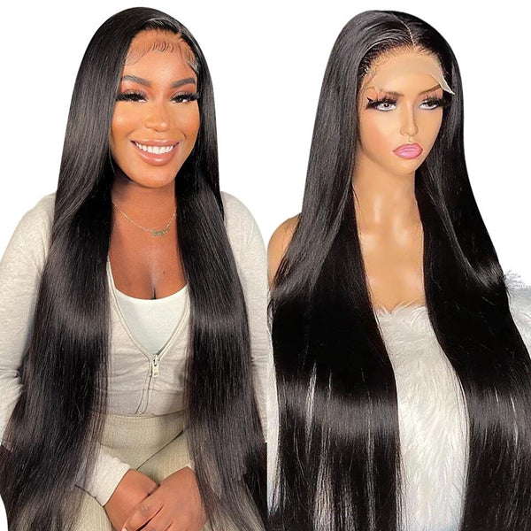 40 Inch Long Glueless Human Hair Wigs 5x5 HD Transparent Lace Pre Pluc ...