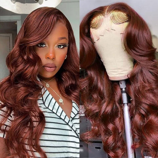Chocolate Brown Straight Lace Front Human Hair Wig Styles 2023 #4 Glue ...