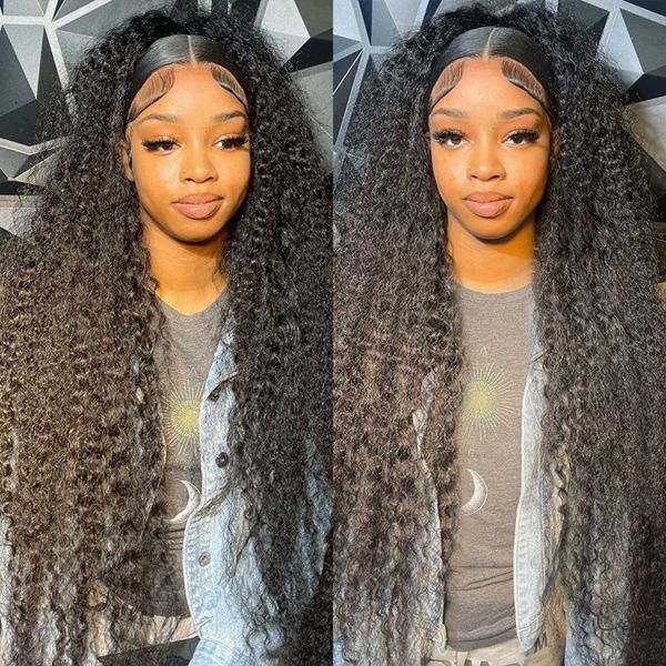 40 inch Long Deep Wave Lace Front Wig 13x4 HD Lace Frontal Human Hair ...