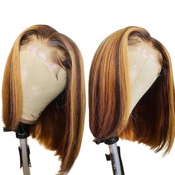 TK Live Special Offer Highlight Bob Wig 180% Density 4x4 Straight Huma ...